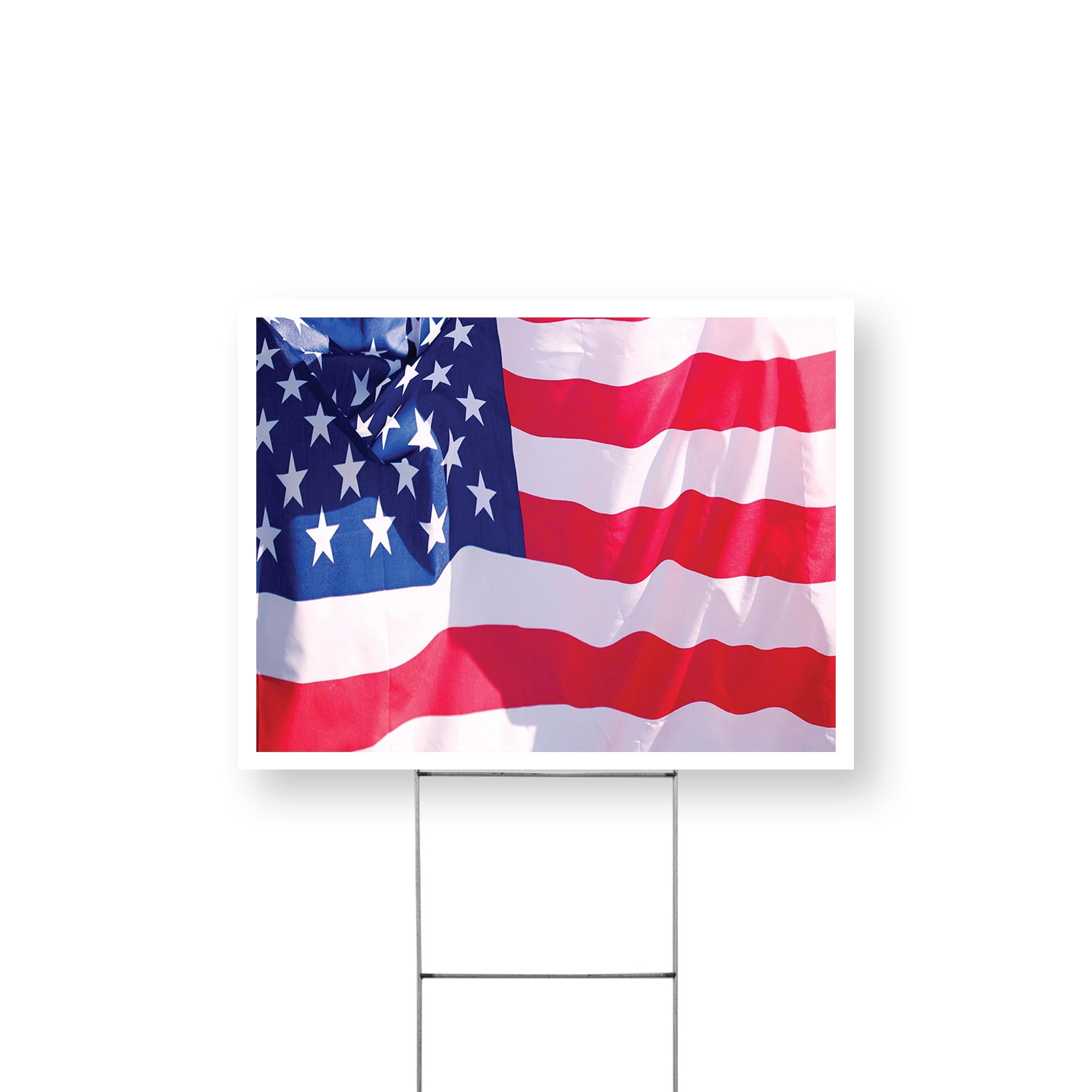 American Flag Yard Sign 12 Inch x 16 Inch Single Sided Weatherproof ...
