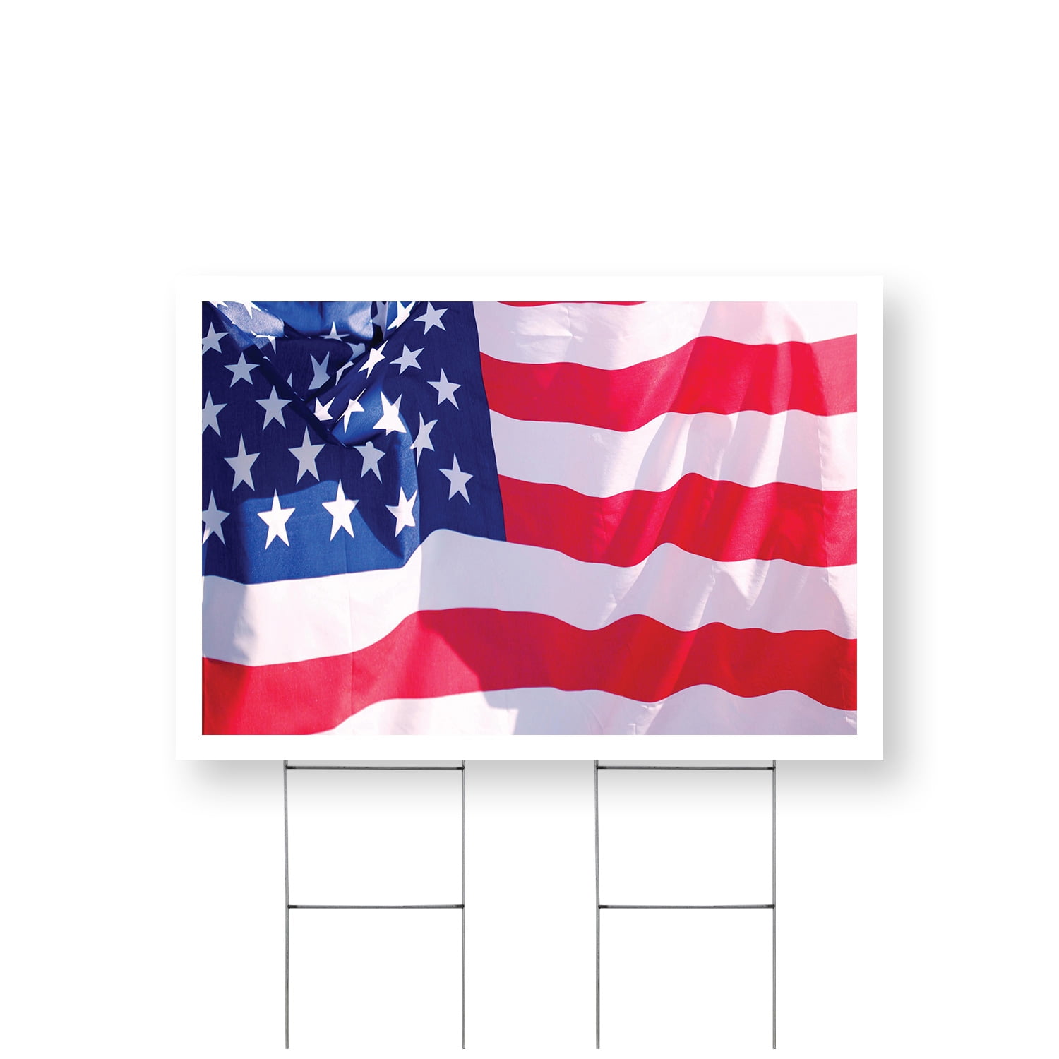 American Flag Yard Sign 24 Inch x 36 Inch Single Sided Weatherproof ...