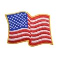 American Flag - Yellow Border - Waving - Iron On Applique/Embroidered ...