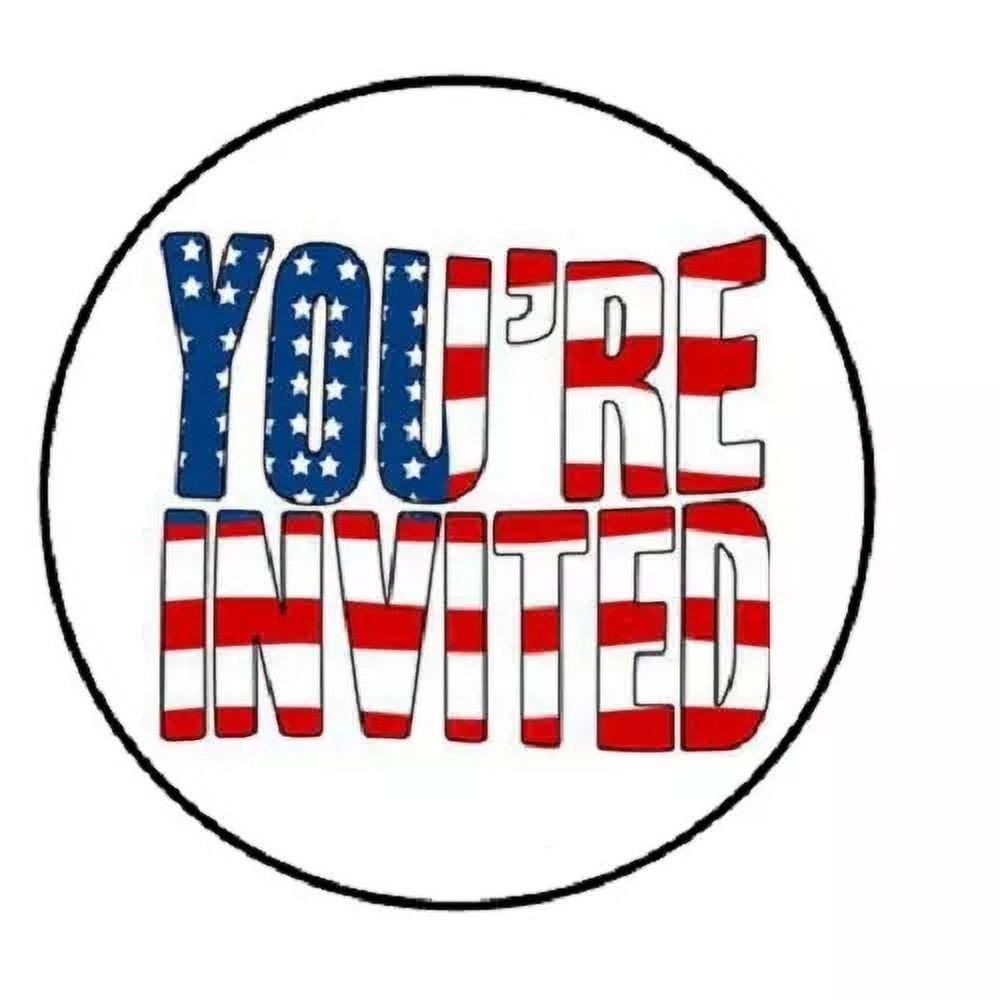 American Flag You'Re Invited Sticker Phone Decal Water Bottle Stickers ...