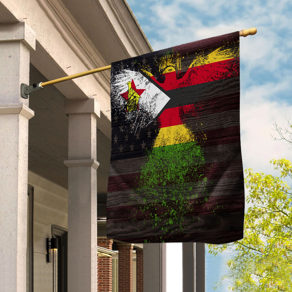 American Flag- Zimbabwean Flag Zimbabwe US Friendship Forever July 4 ...