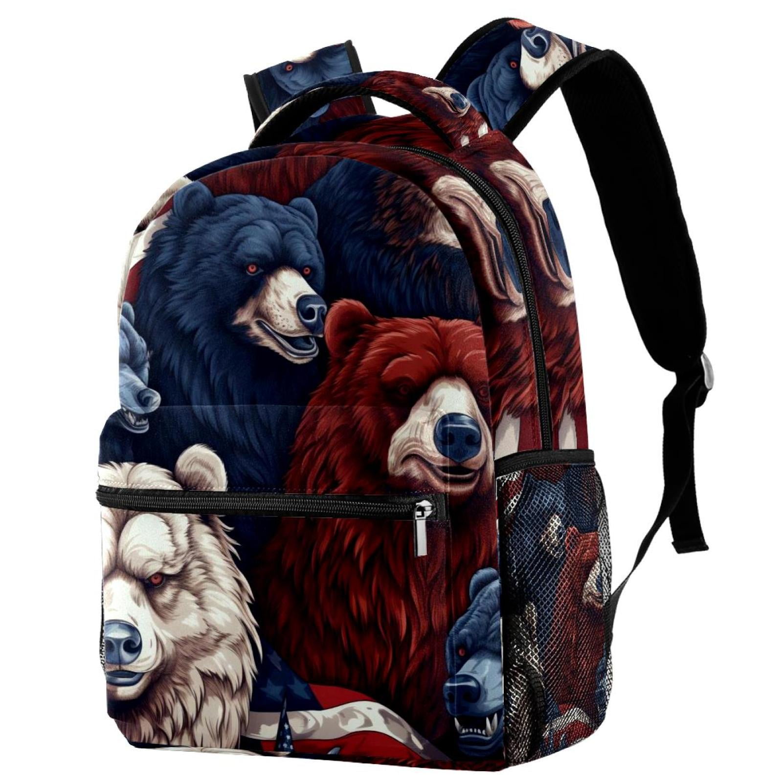 American Flag and Animals Backpacks for Girls Boys, Elementary School ...