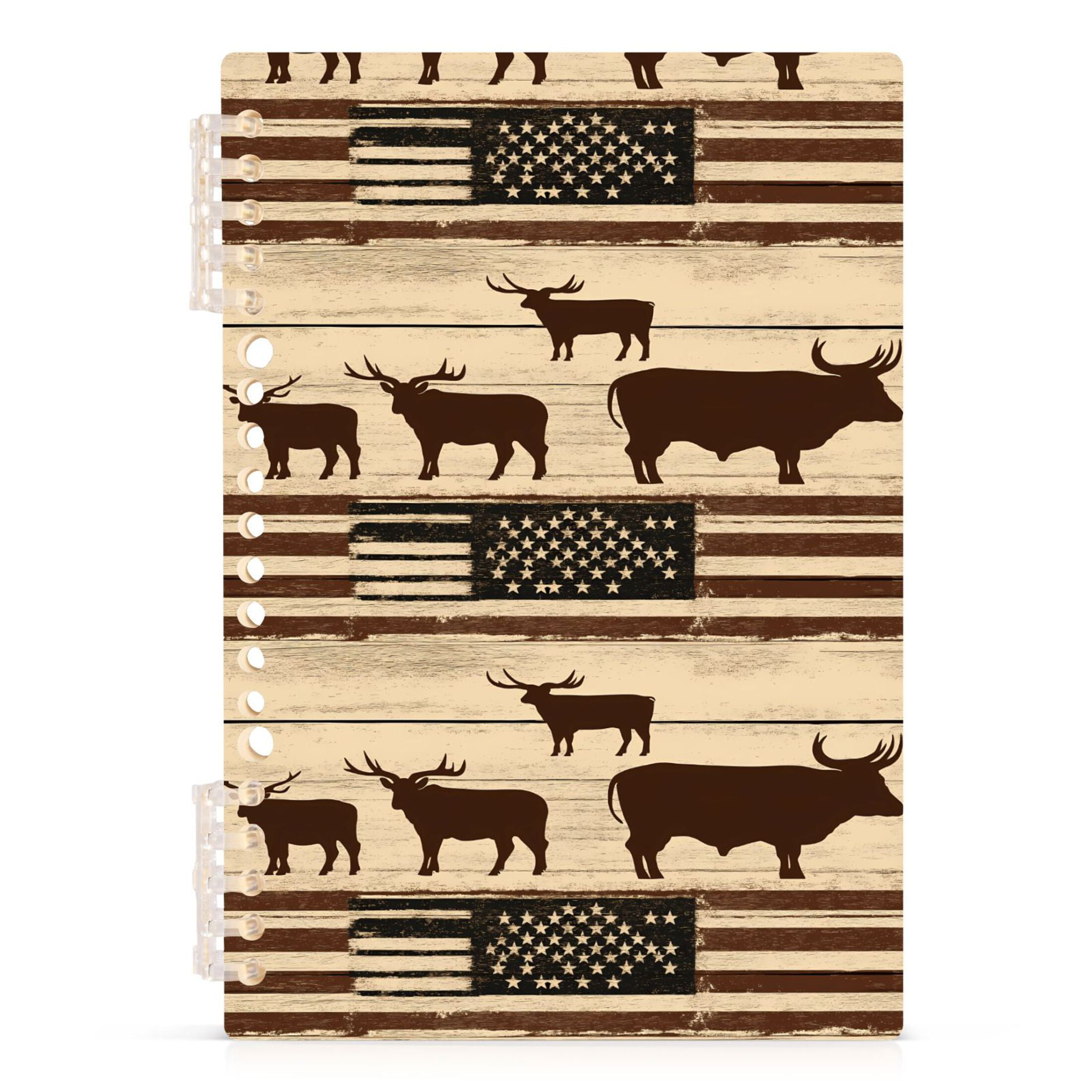 American Flag and Cow Notebooks 1-subject Journal 60 Sheets A5 College ...