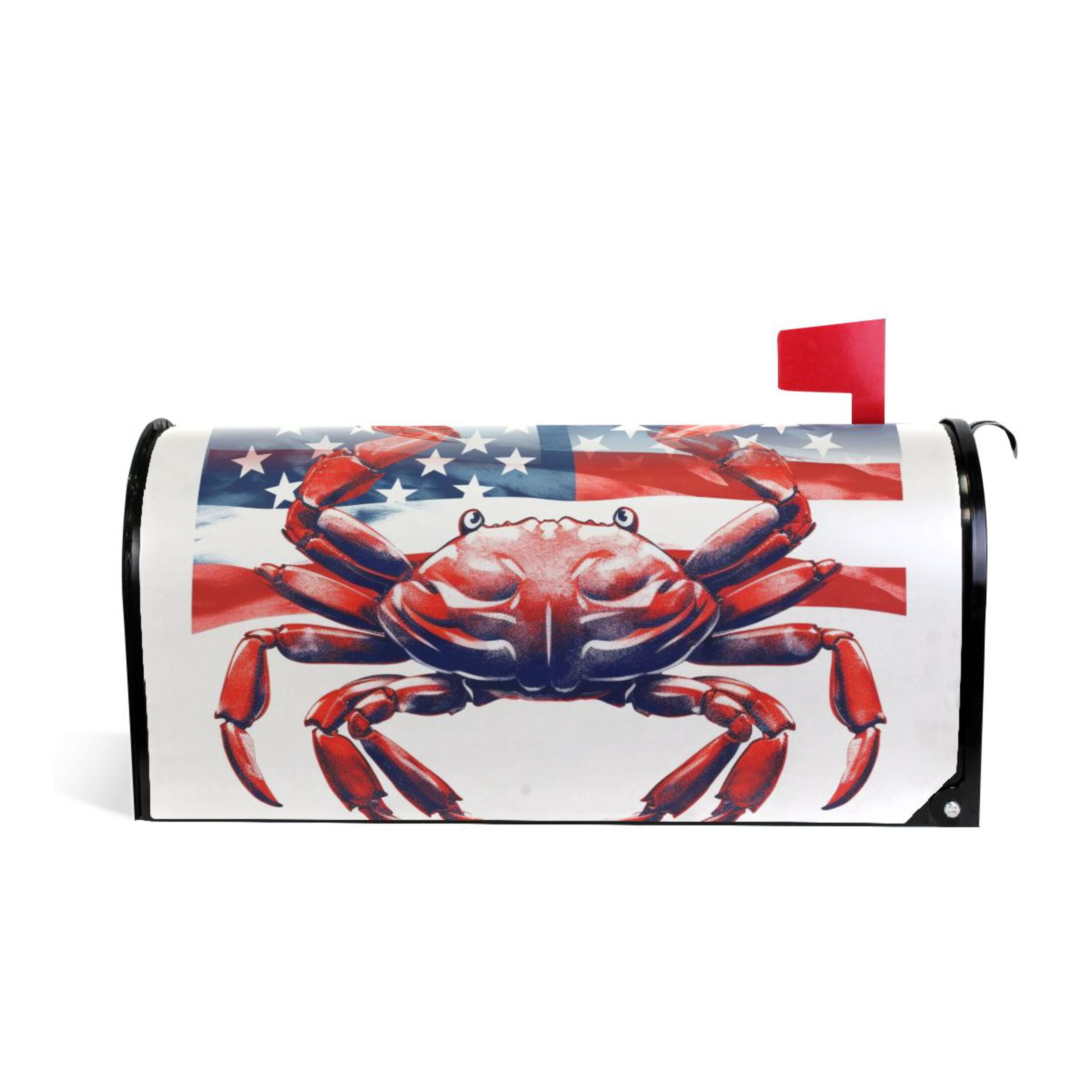 American Flag and Crab Magnetic Mailbox Covers 21" X 18" Post Letter ...