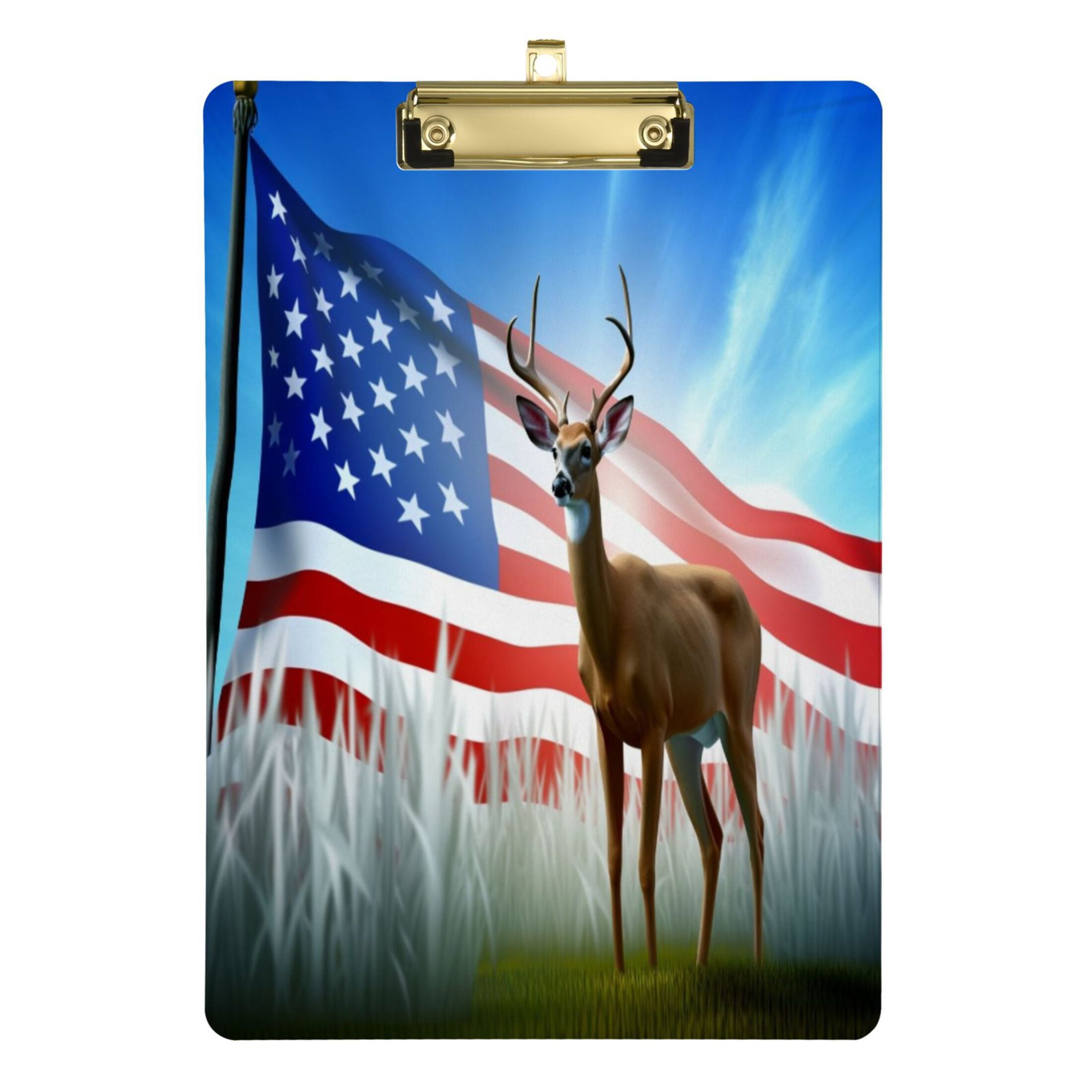 American Flag and Deer Acrylic Clipboards A4 Standard Letter Size ...