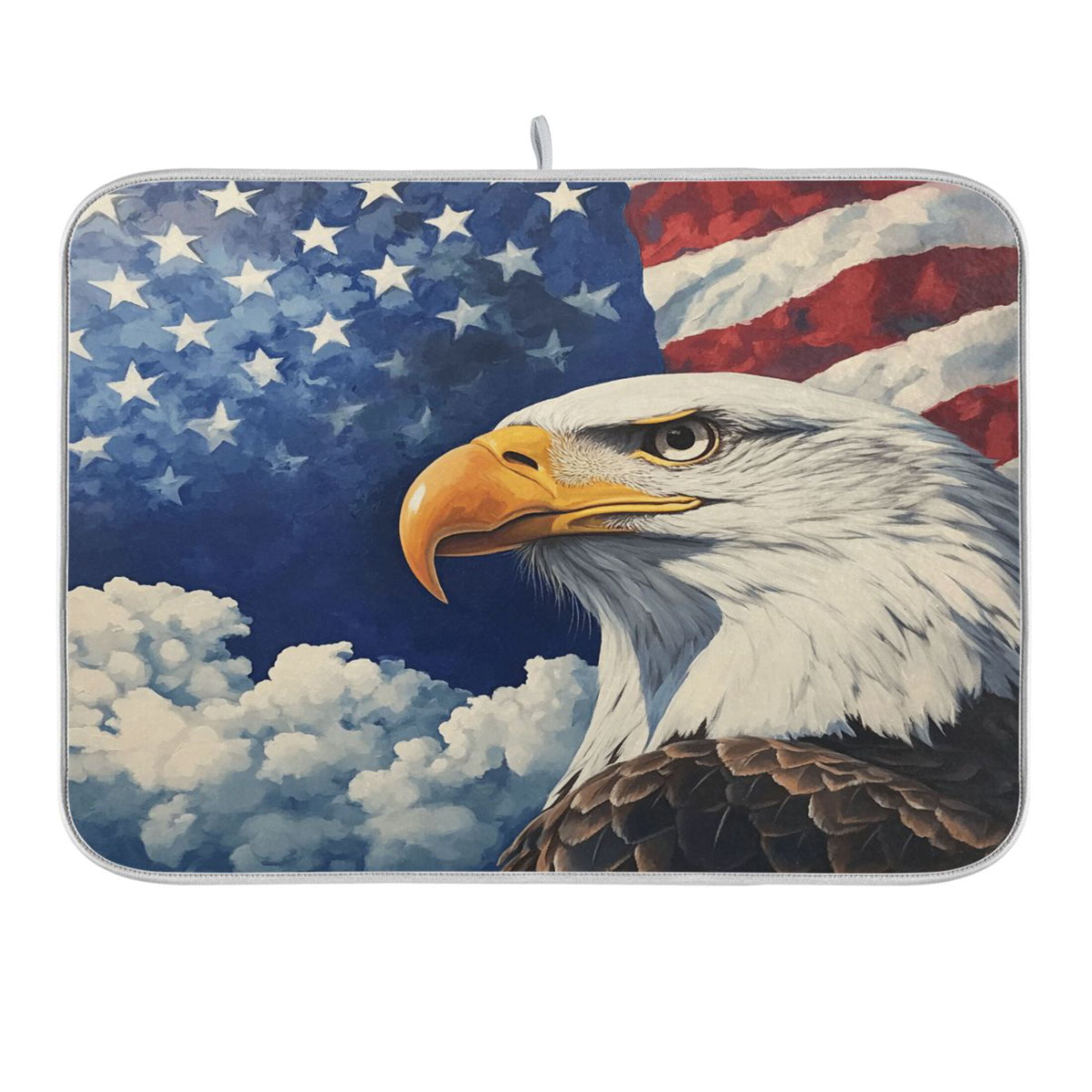 American Flag and Eagle Dish Drying Mat 18x24 Absorbent Microfiber ...