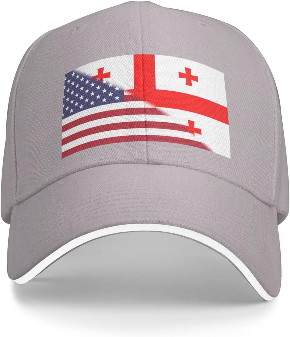 American Flag and Georgian Flag Unisex Baseball Cap Fits Men Women ...