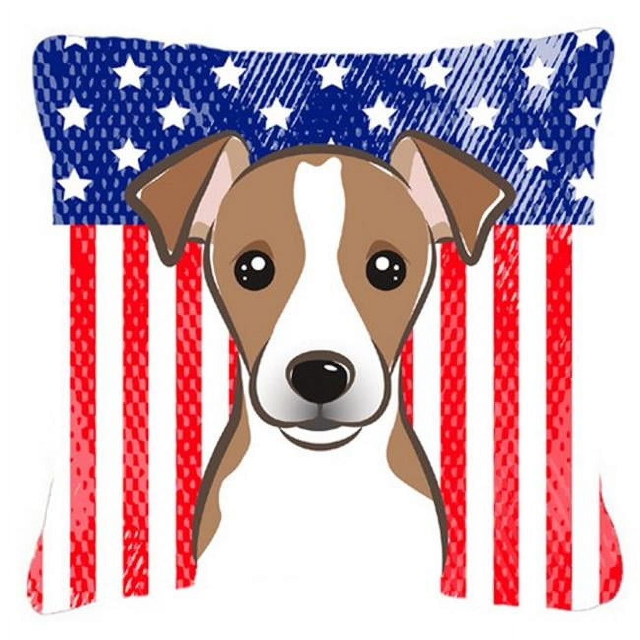 American Flag and Jack Russell Terrier Fabric Decorative Pillow ...