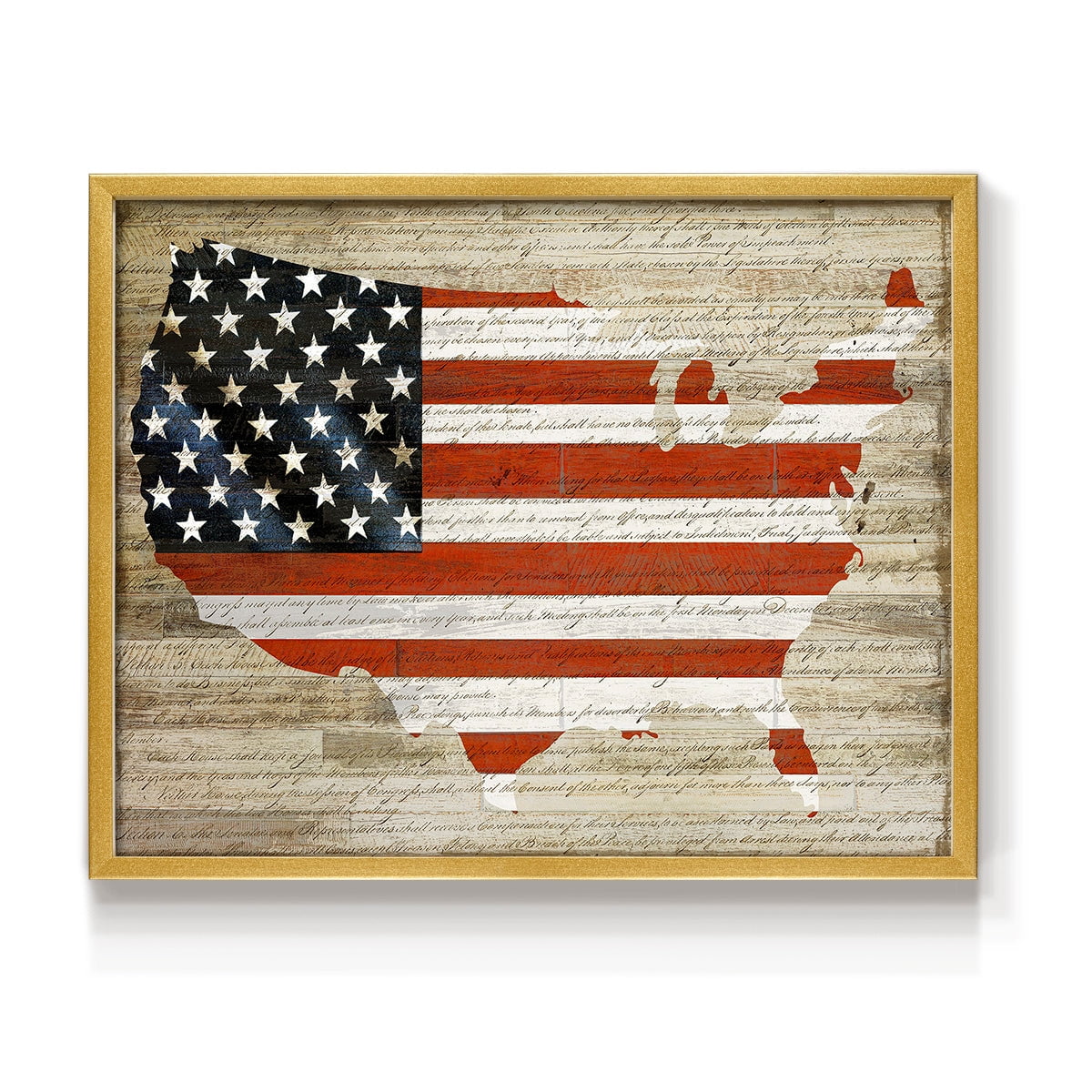American Flag by Daniela Santiago - Restickable Framed Giclée Print - Walmart.com