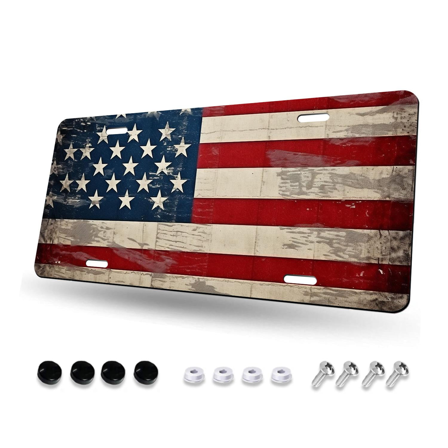 American Flag design Plate Cover, Decorative Aluminum Novelty License ...