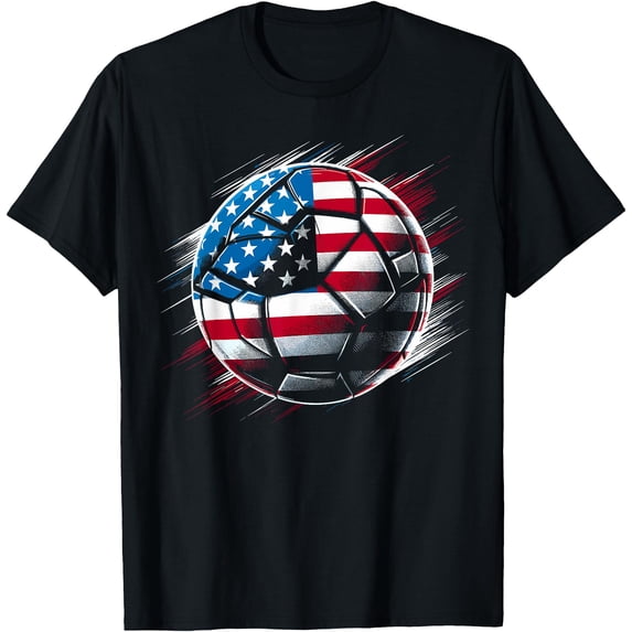 American Flag on Soccer Ball T-Shirt - Walmart.com