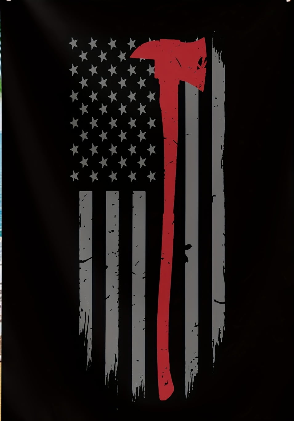 American Flag with Firefighter Axe Waterproof Bath Towel - Show Your ...