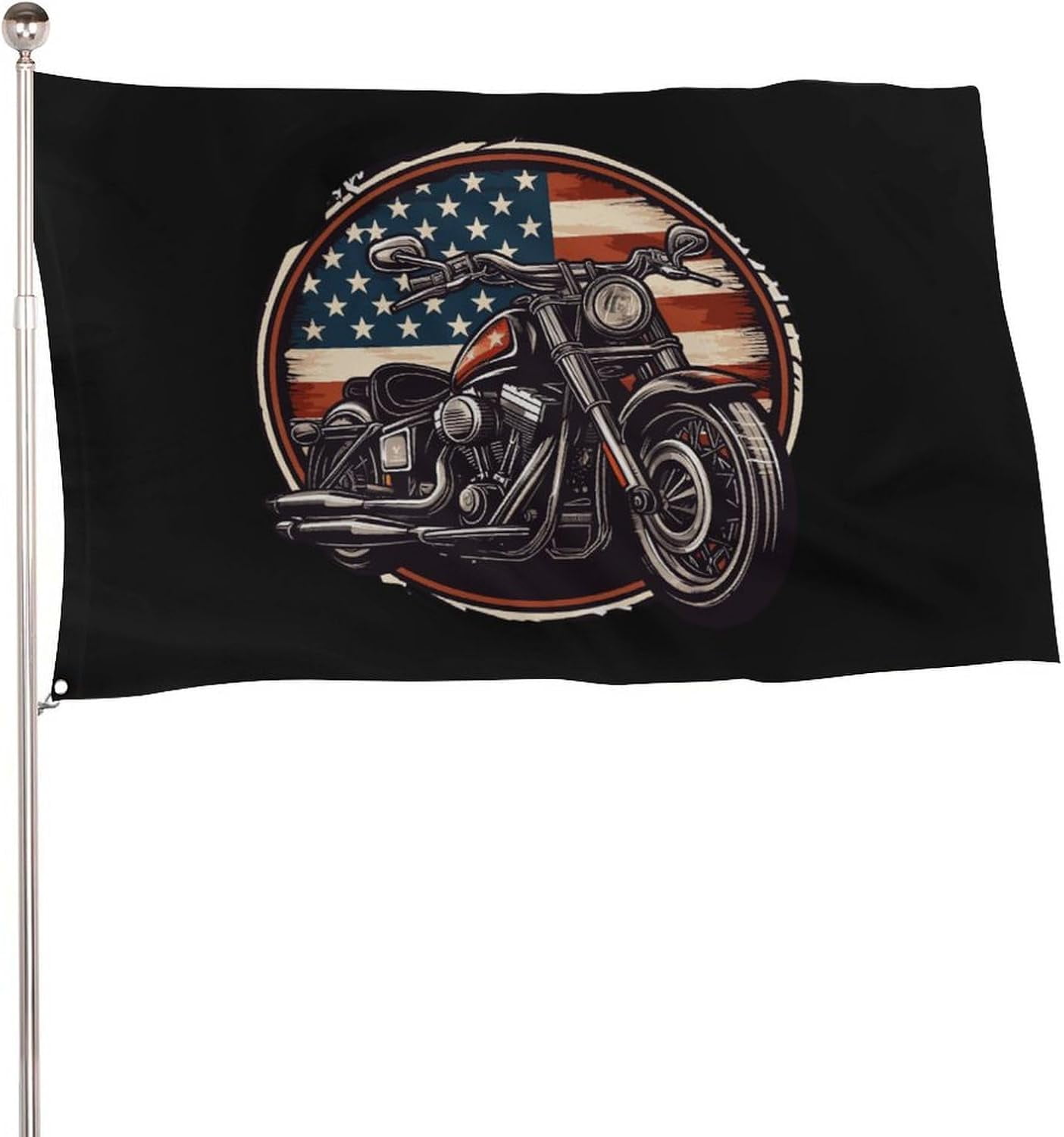 American Flag with Motorcycle Garden Flag Decorative Tapestry Funny ...