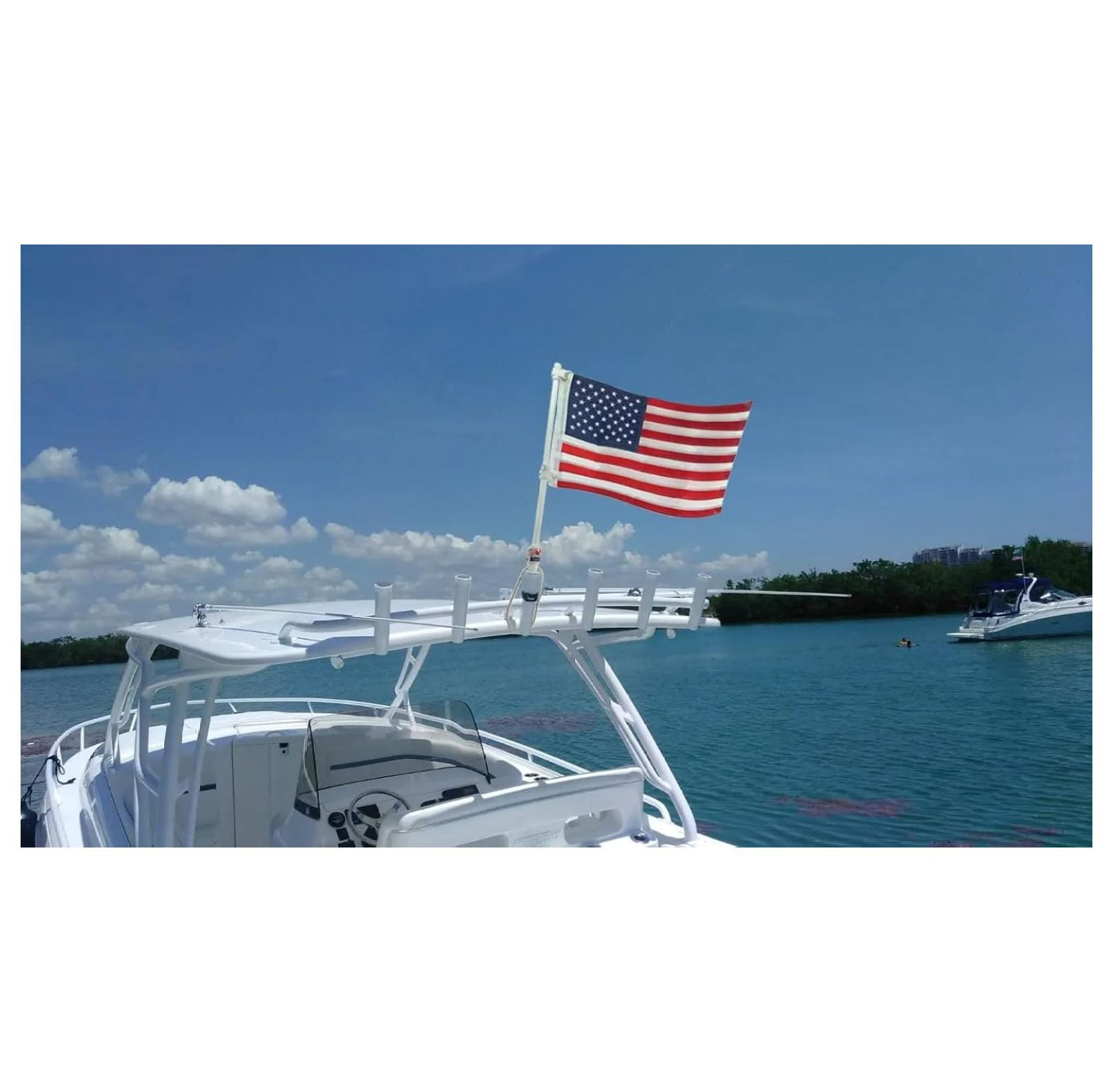American Flag with Pole for Boat Rod Holder US Flag - Walmart.com