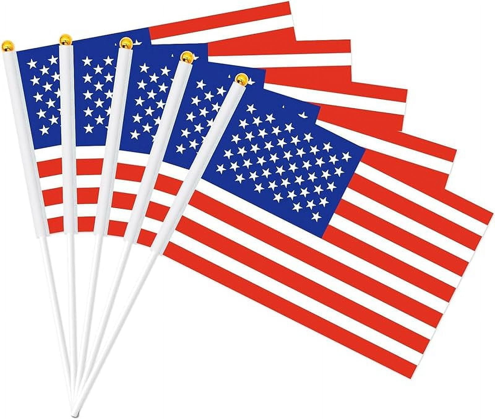 American Flags 50 Pack, Small Handheld USA Flags on Stick, Flags of US ...