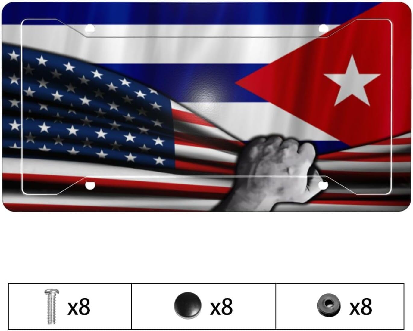 American Flags And Cuba Cuban Flag License Plate And License Plate ...