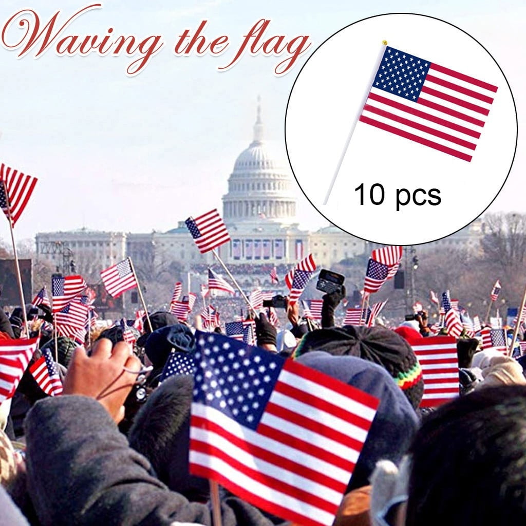 American Flags For Outside 10 Packs Hand Held Small Flag Usa Us Flag ...