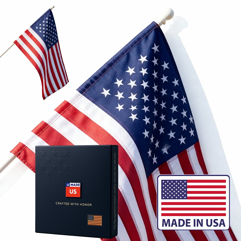 American Flags for Outside - 3x5 ft - Pole Sleeve - Banner Flag for ...