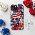 American Floral Star Phone Case Red White Blue Theme for iPhone 17 ...