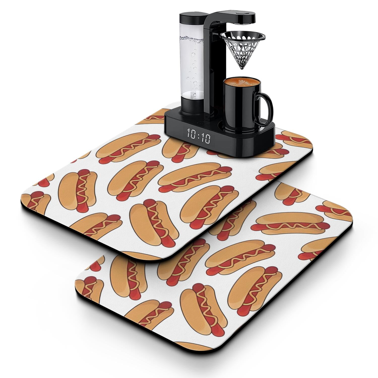 American Food Dish Drying Mat, Hamburger Burger Sandwich Fast Food ...