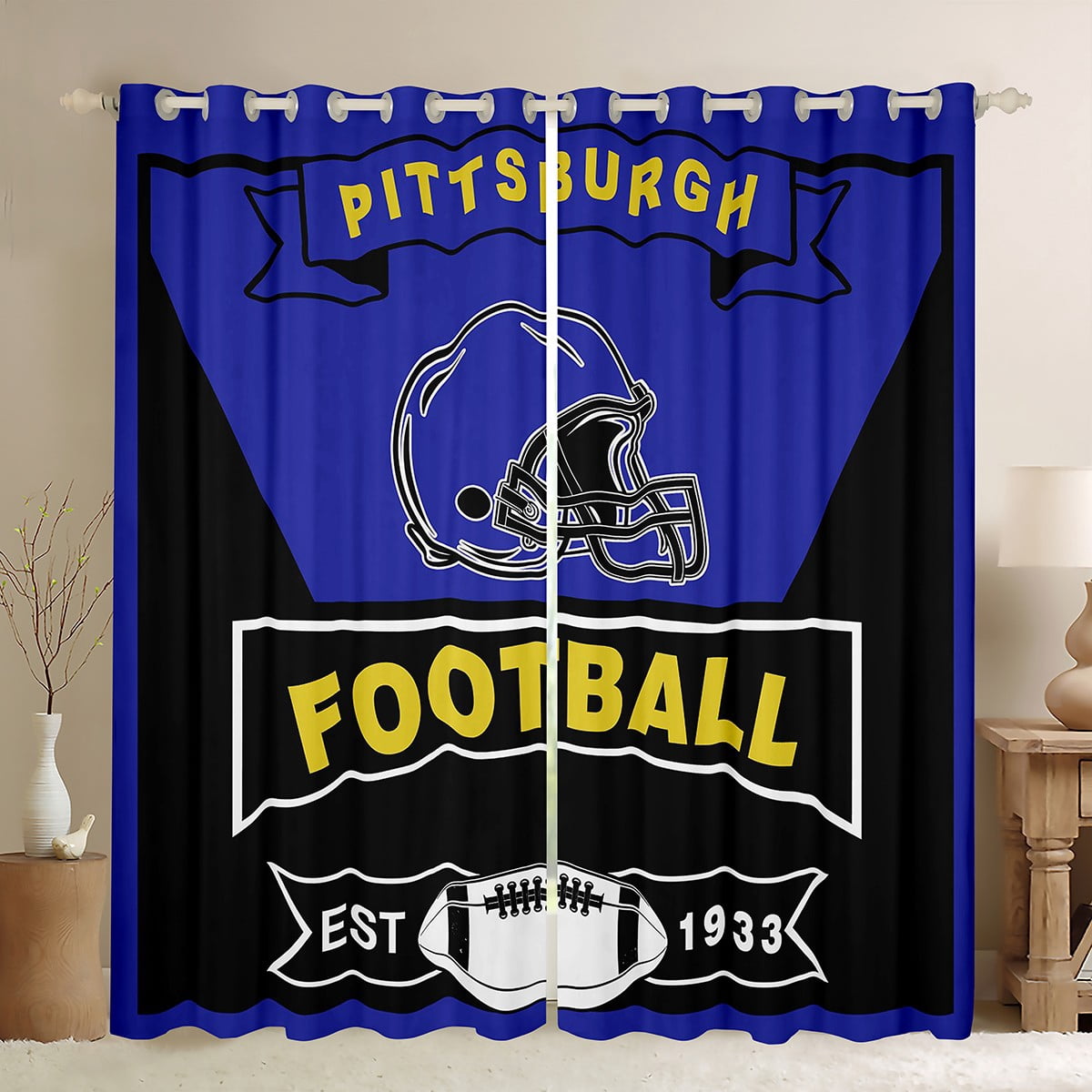American Football 30%-50% Blackout Curtains Sports Curtains Rugby ...