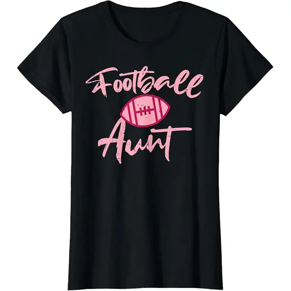 American Football Aunt Family Matching Aunty Auntie Women T-Shirt ...