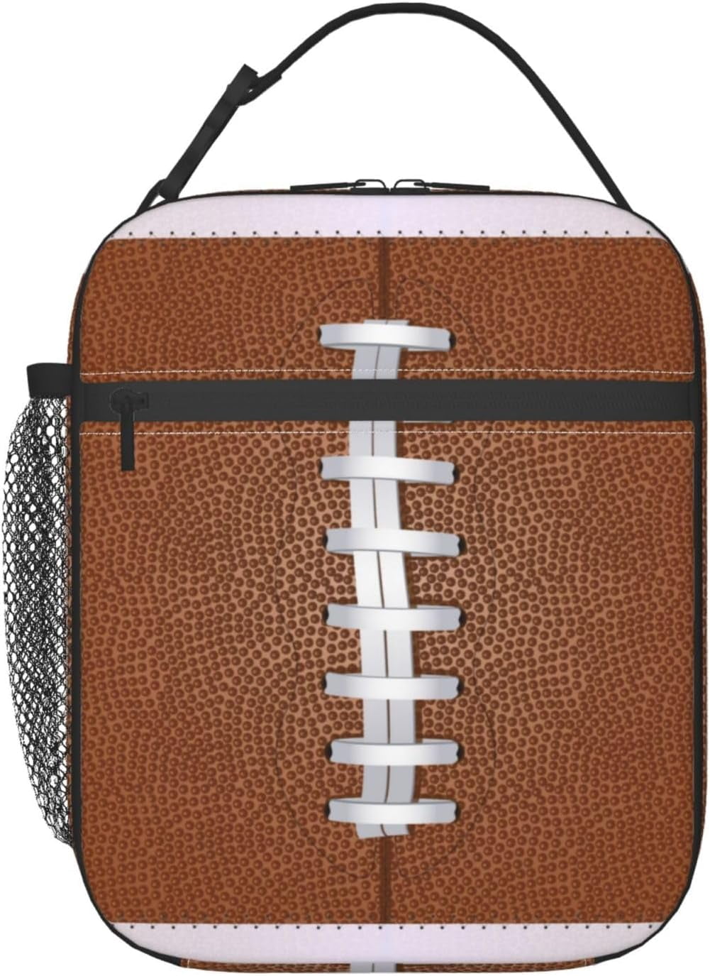 American Football Ball Texture Lunch Bag Insulated Reusable Lunch Box ...
