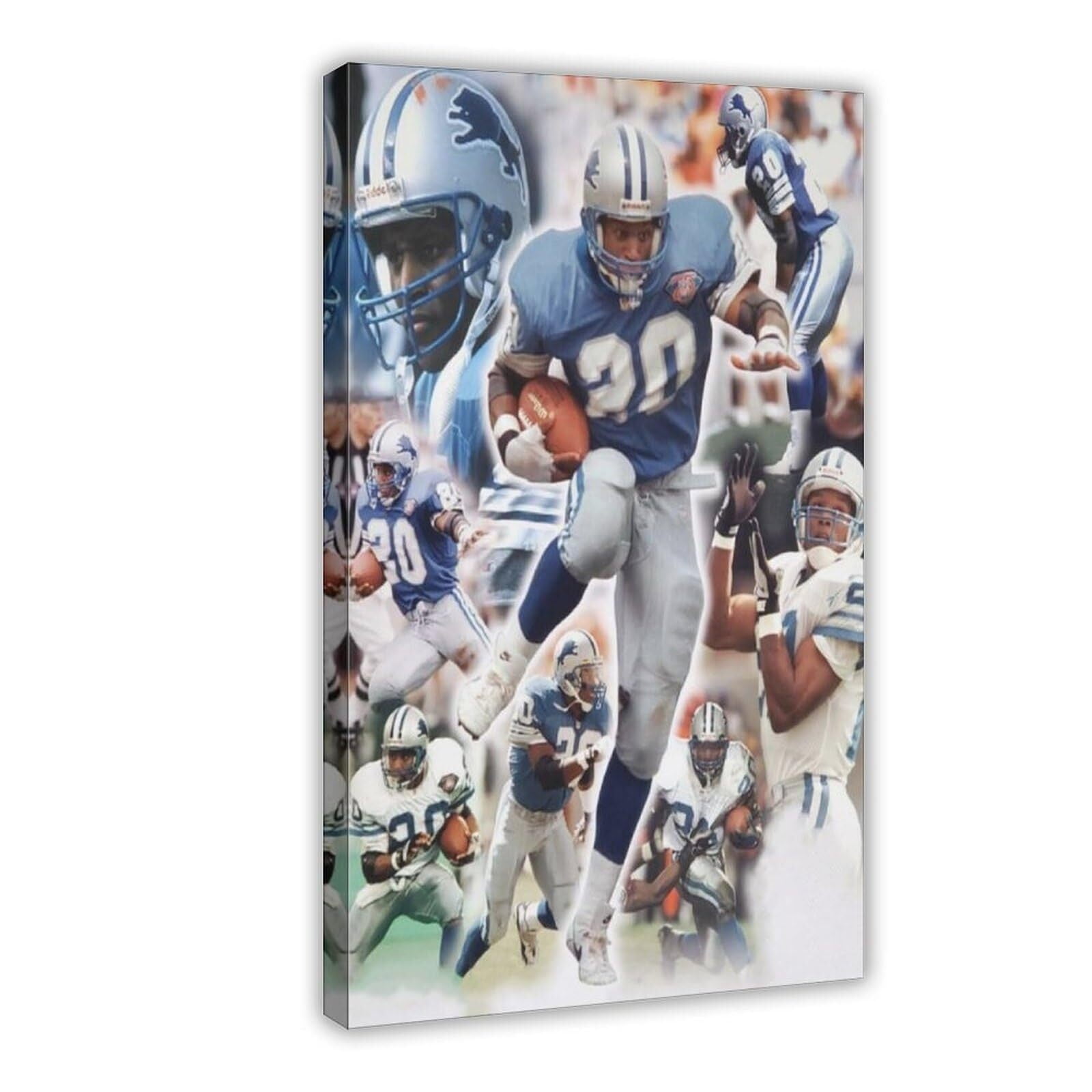 American Football Barry Sanders Posters Sports Star 26 Canvas Poster ...