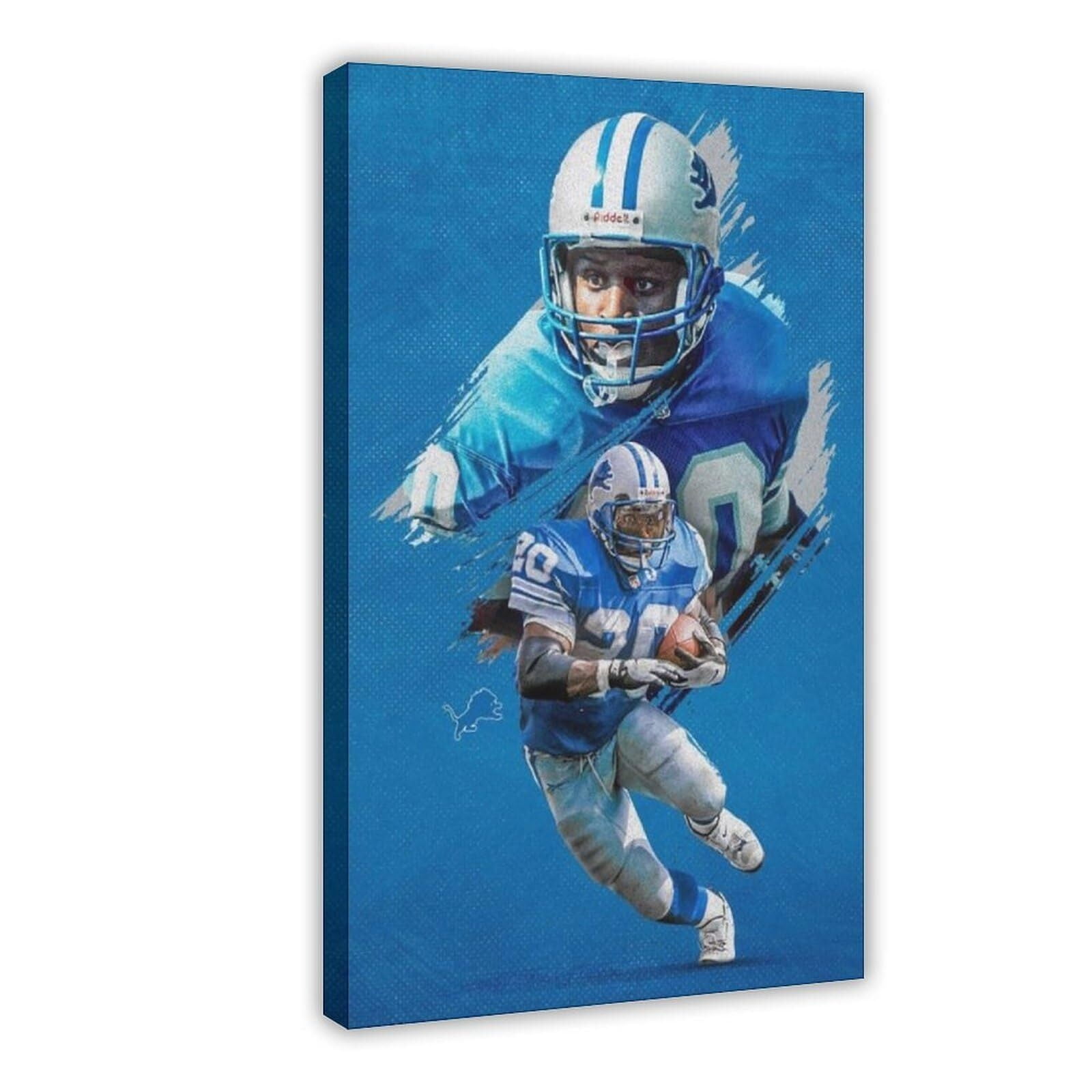 American Football Barry Sanders Posters Sports Star 55 Canvas Poster ...