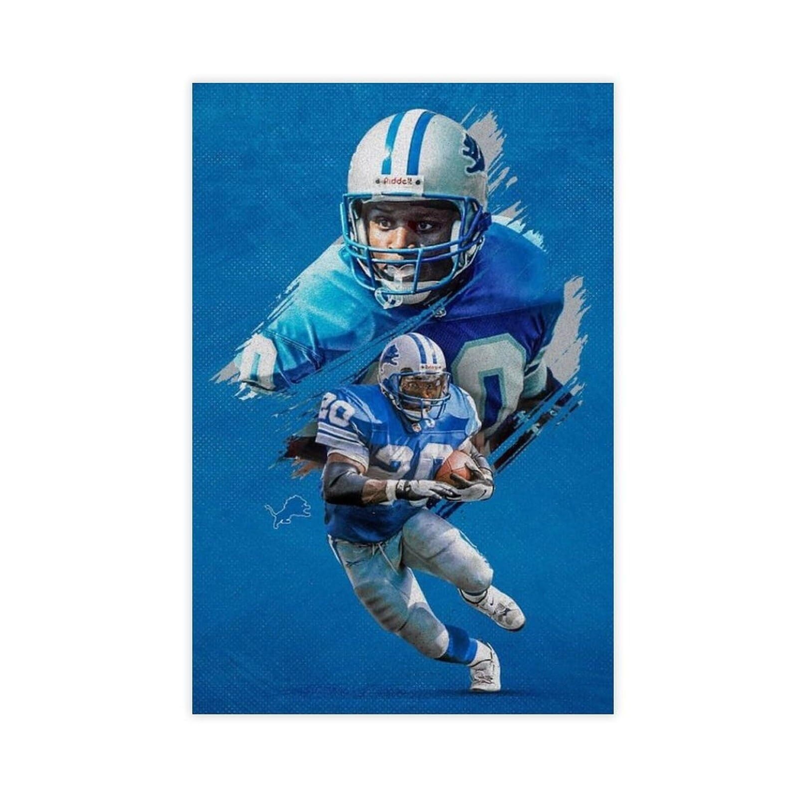 American Football Barry Sanders Posters Sports Star 55 Canvas Poster ...