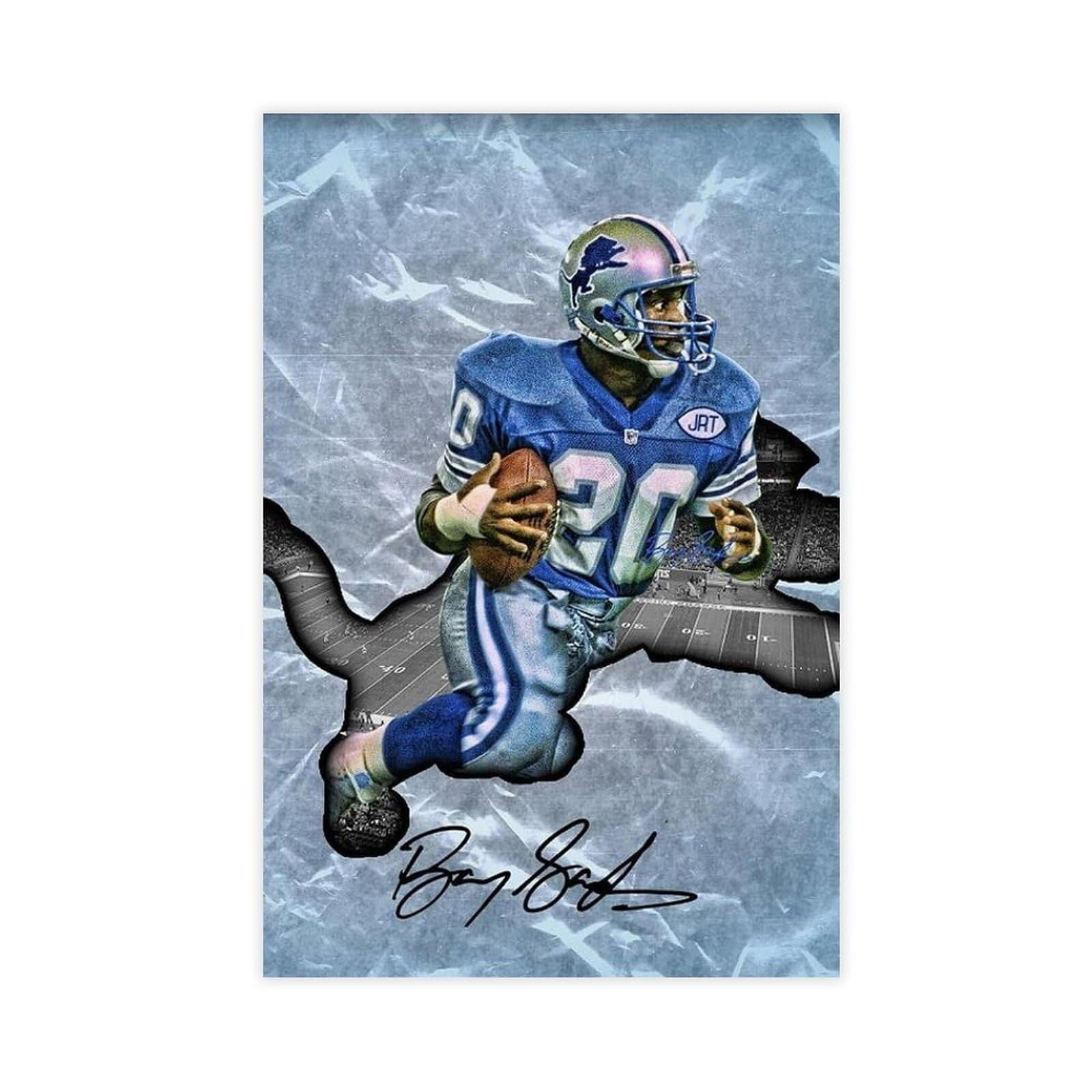 American Football Barry Sanders Posters Sports Star 73 Canvas Poster ...