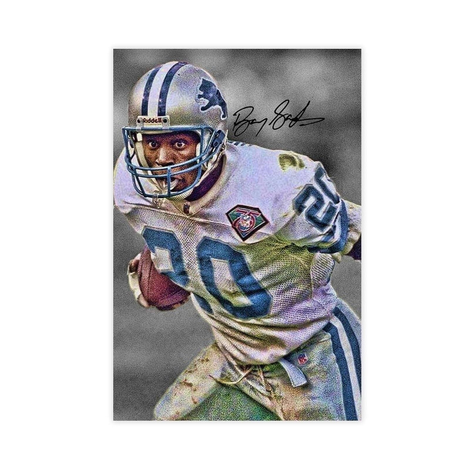 American Football Barry Sanders Posters Sports Star 75 Canvas Poster ...