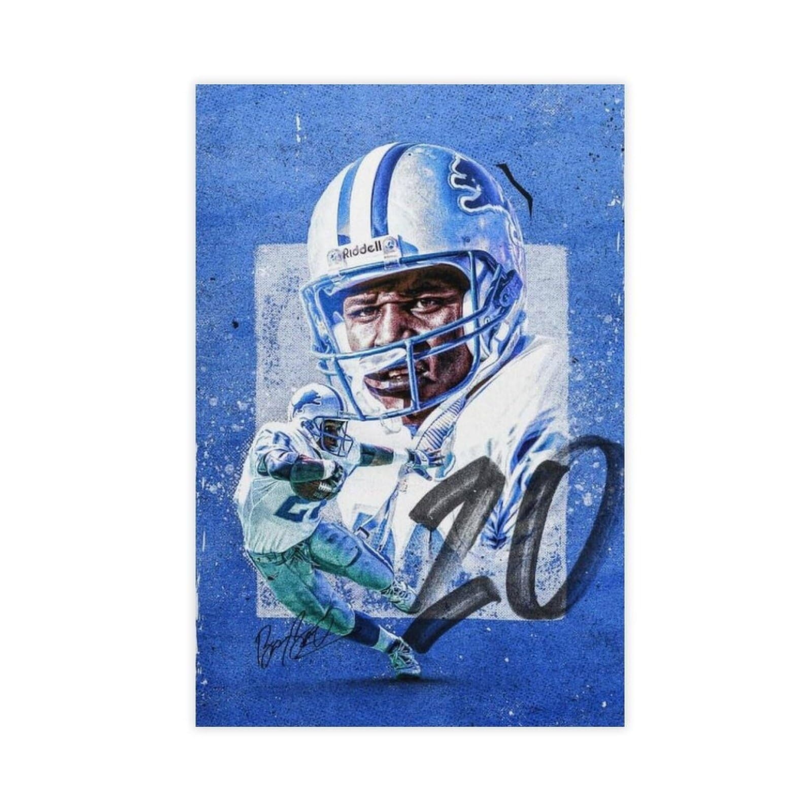 American Football Barry Sanders Posters Sports Star94 Canvas Poster ...