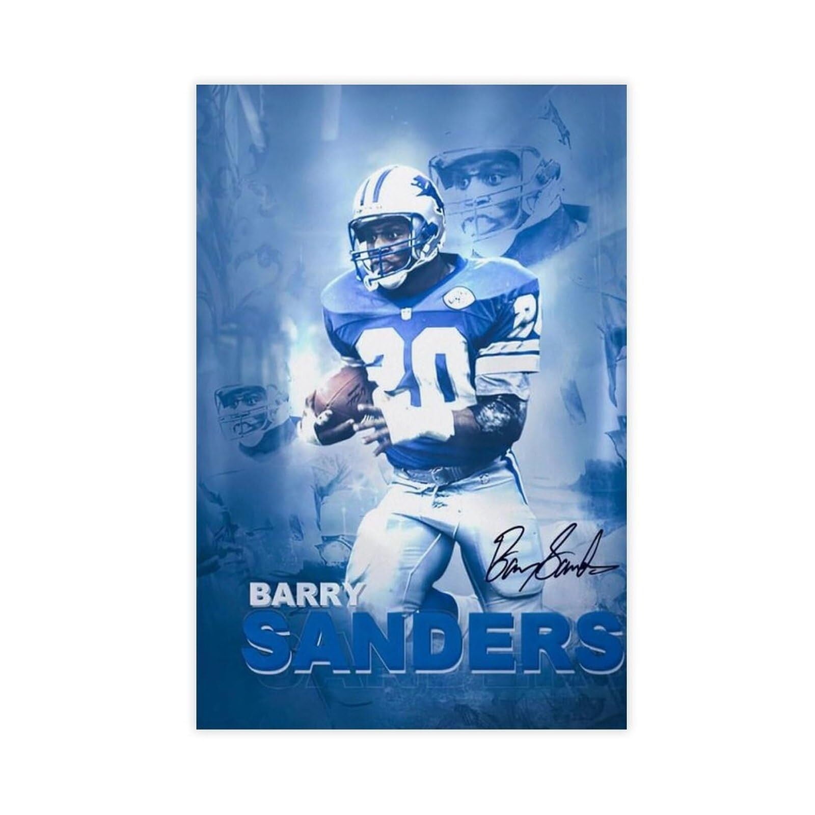 American Football Barry Sanders Posters Sports Star98 Canvas Poster ...