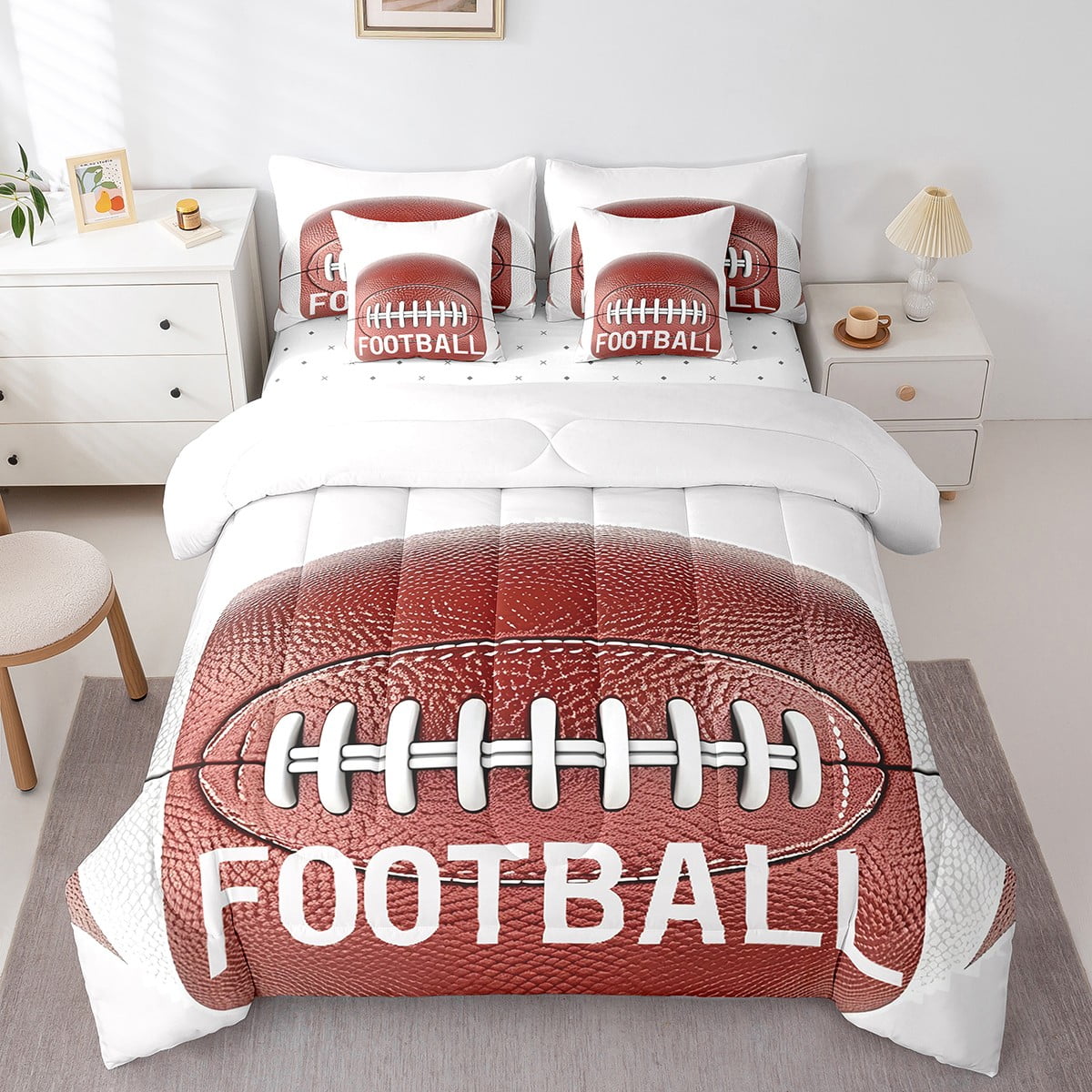 American Football Bed in a Bag 7 Piece King Football Game Theme ...