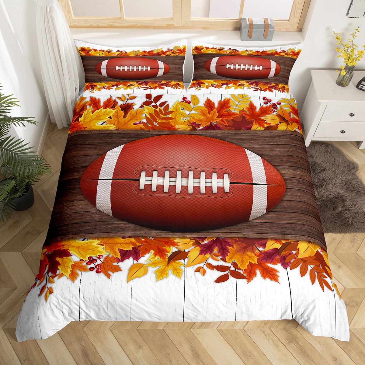American Football Bedding Set for Boys Girls Thanksgiving Day Gifts ...