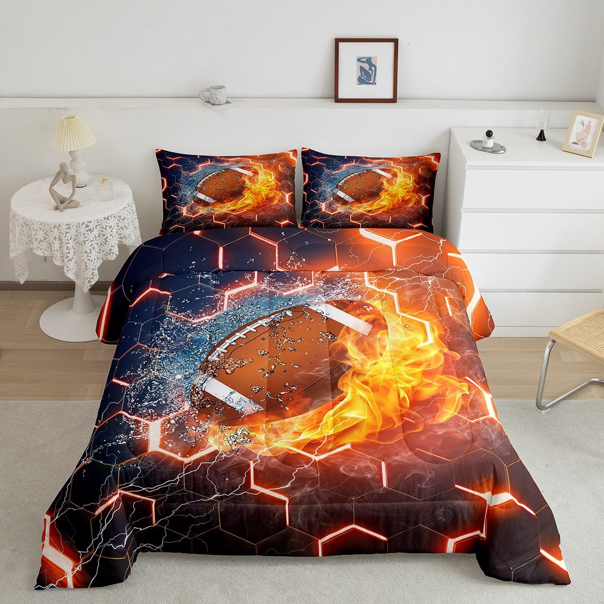 American Football Bedding Sets, Sports Games Rugby Comforter Set ...