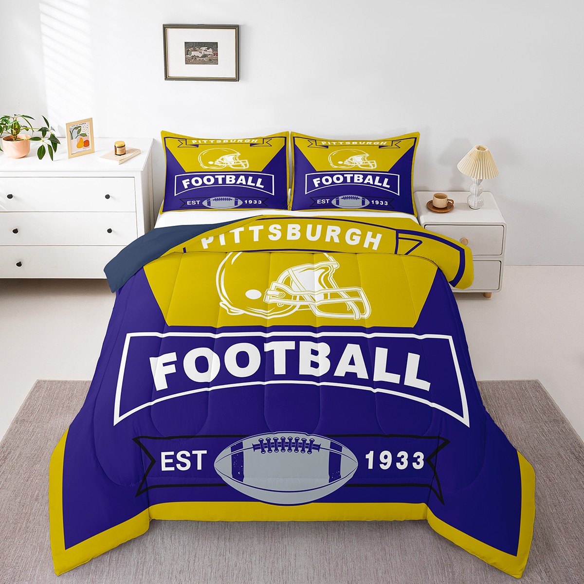 American Football Bedding Sets Full Sports Comforter Sets Rugby Player ...