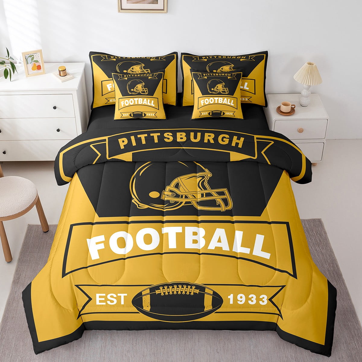 American Football Bedding Sets King Sports Bed in a Bags Rugby Player ...