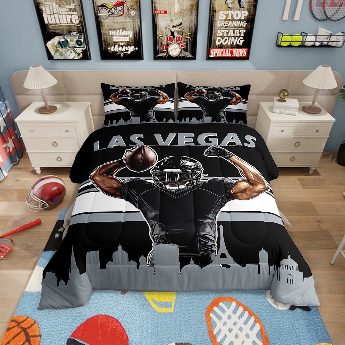 American Football Bedding Sets Sports Comforter Set Football Game ...