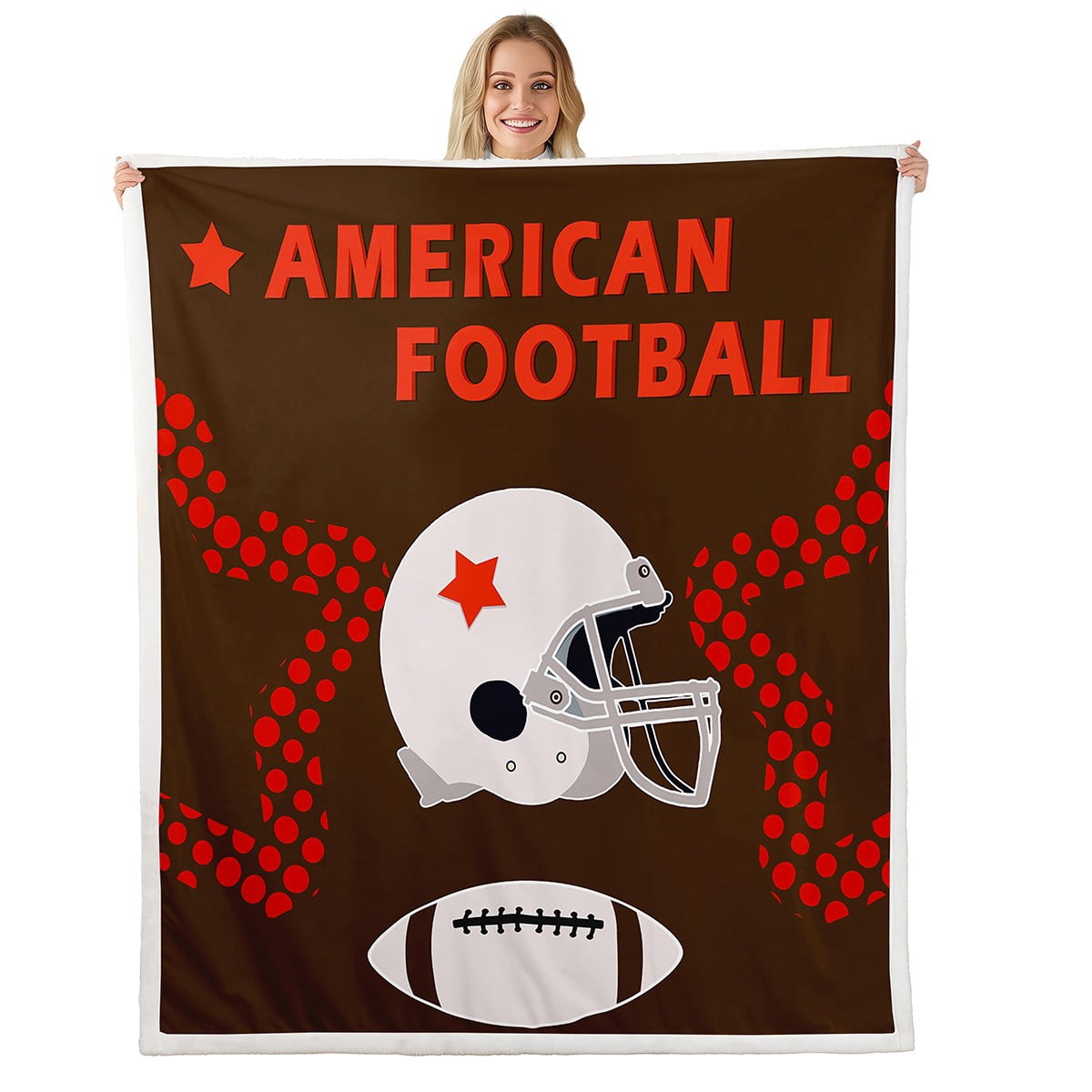 American Football Blanket,Ball Helmet Star Rugby Throw Blanket 50"x60 ...