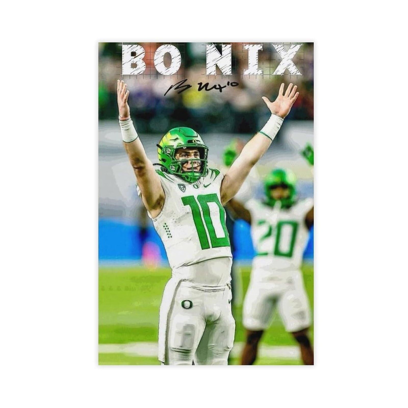 American Football Bo Nix Posters Sports Star89 Canvas Poster - Walmart.com