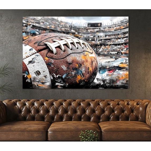American Football Canvas — Sport Ball Close-Up Art 8x12 UNFRAMED ...