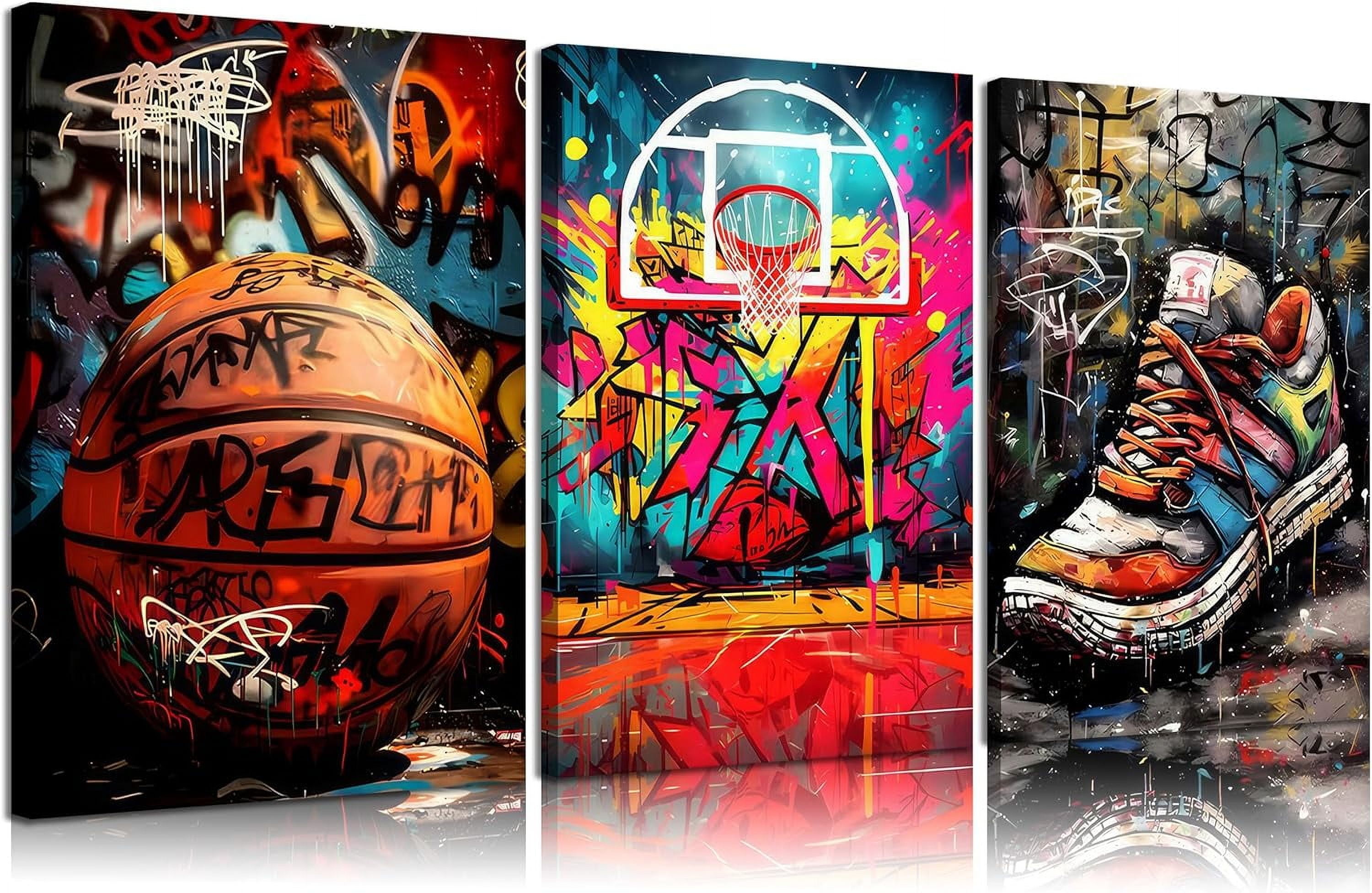 American Football Canvas Wall Art Cool Graffiti Rugby Posters Prints ...
