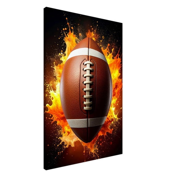 American Football Canvas Wall Art – Paint Splash Sports Print 8X12 ...