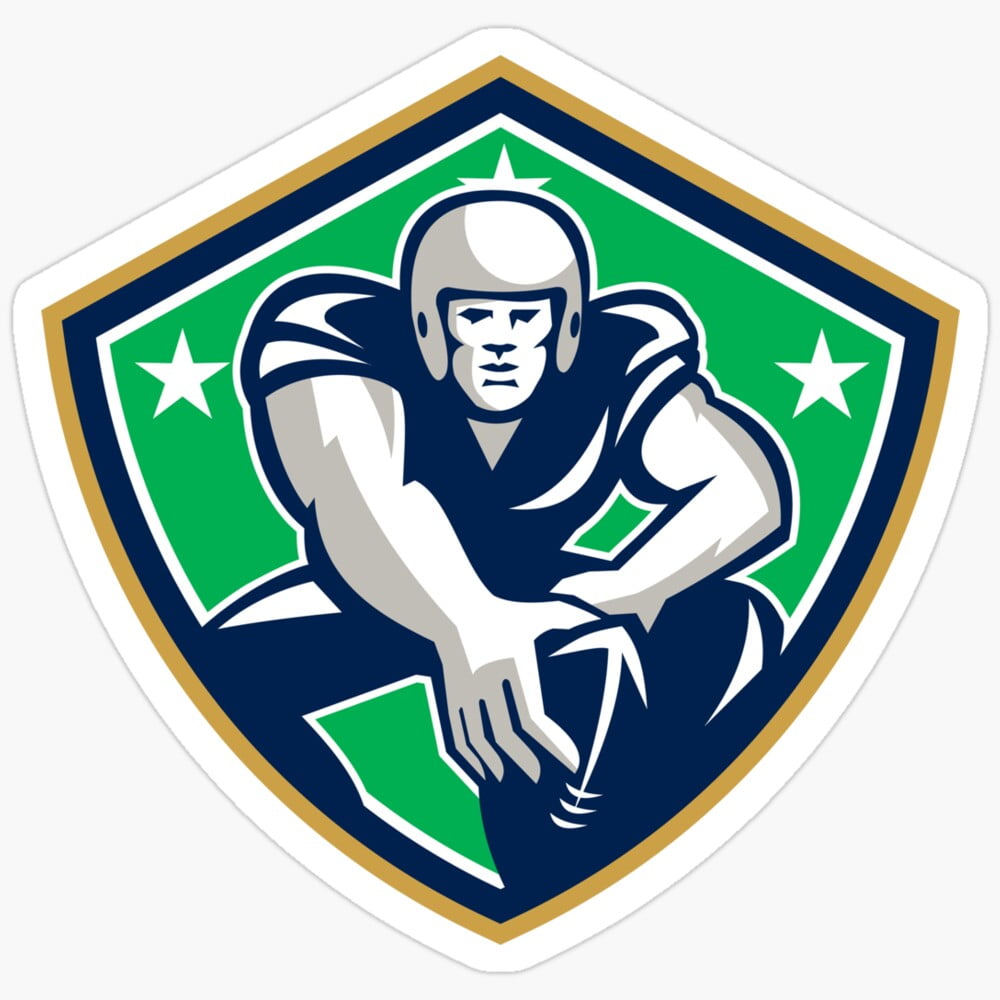 American Football Center Snap Front Shield Sticker Baseball Sticker ...