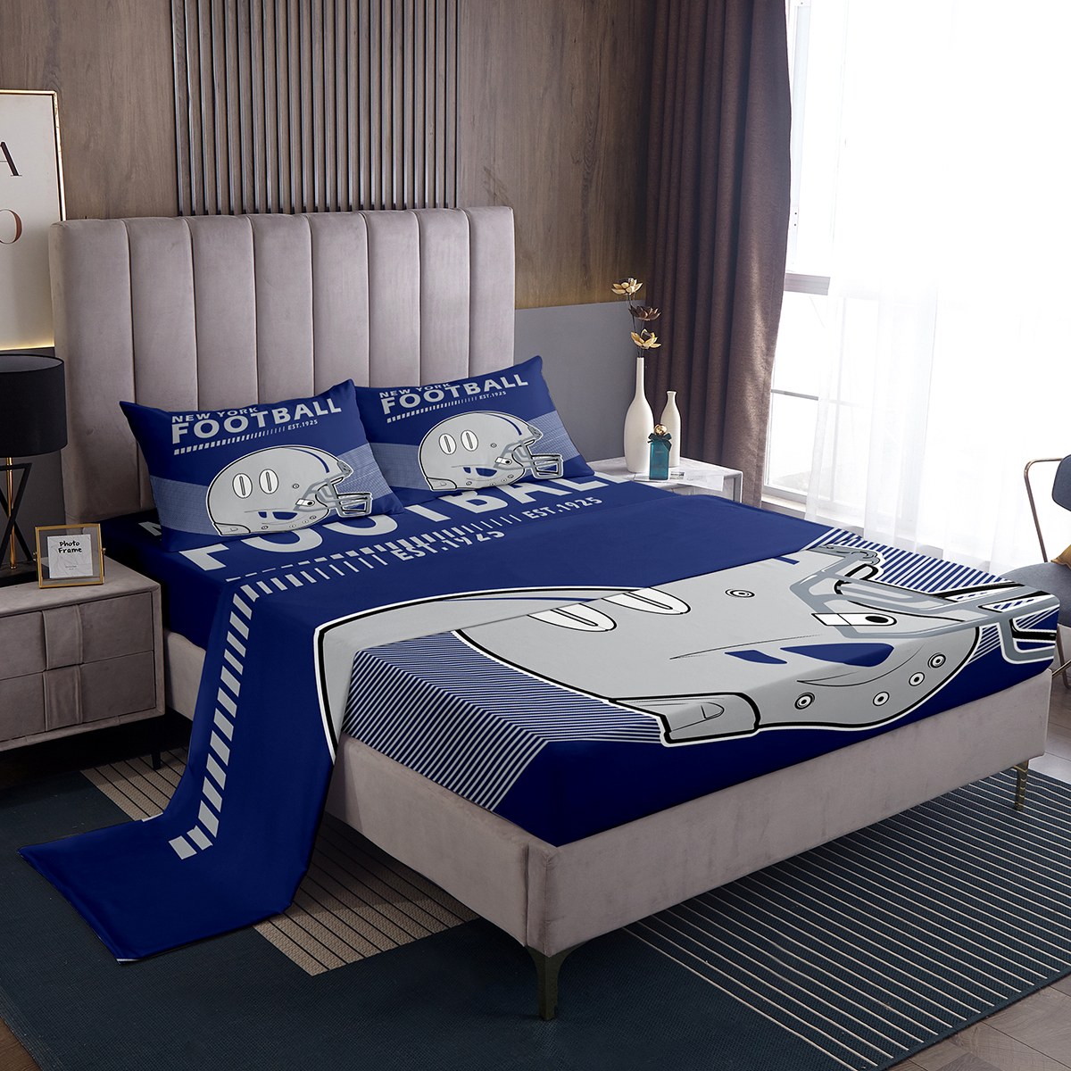 American Football City Bed Sheets Set Football Team Full Size Sheet Set ...