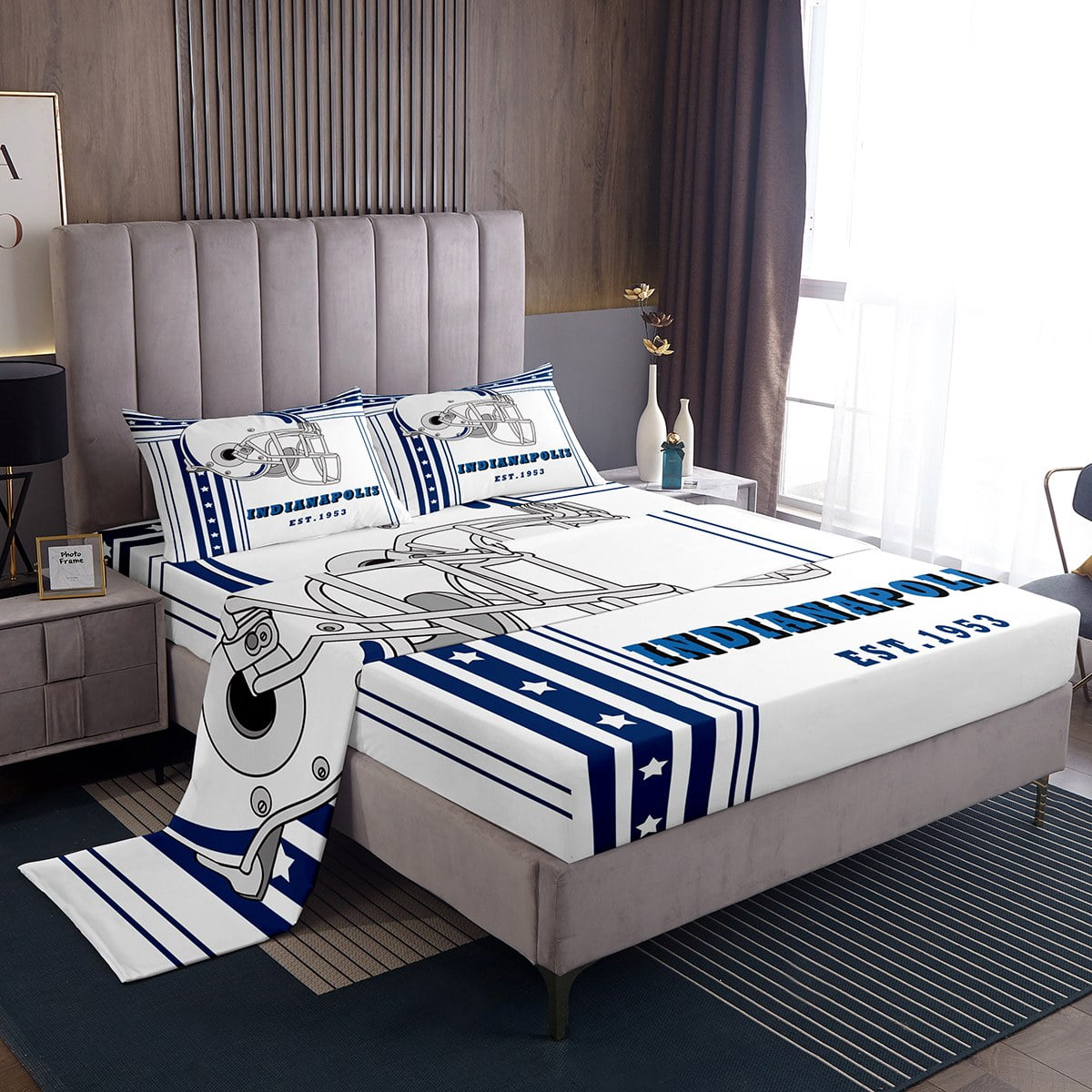 American Football City Bed Sheets Set Rugby Sports Sheet Set 3D ...
