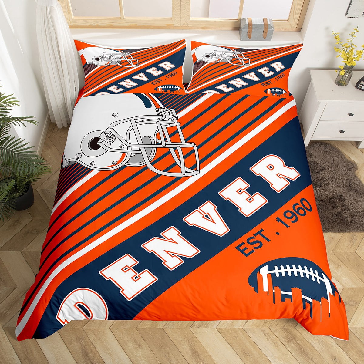 American Football City Comforter Cover Football Sports Teams Bedding ...