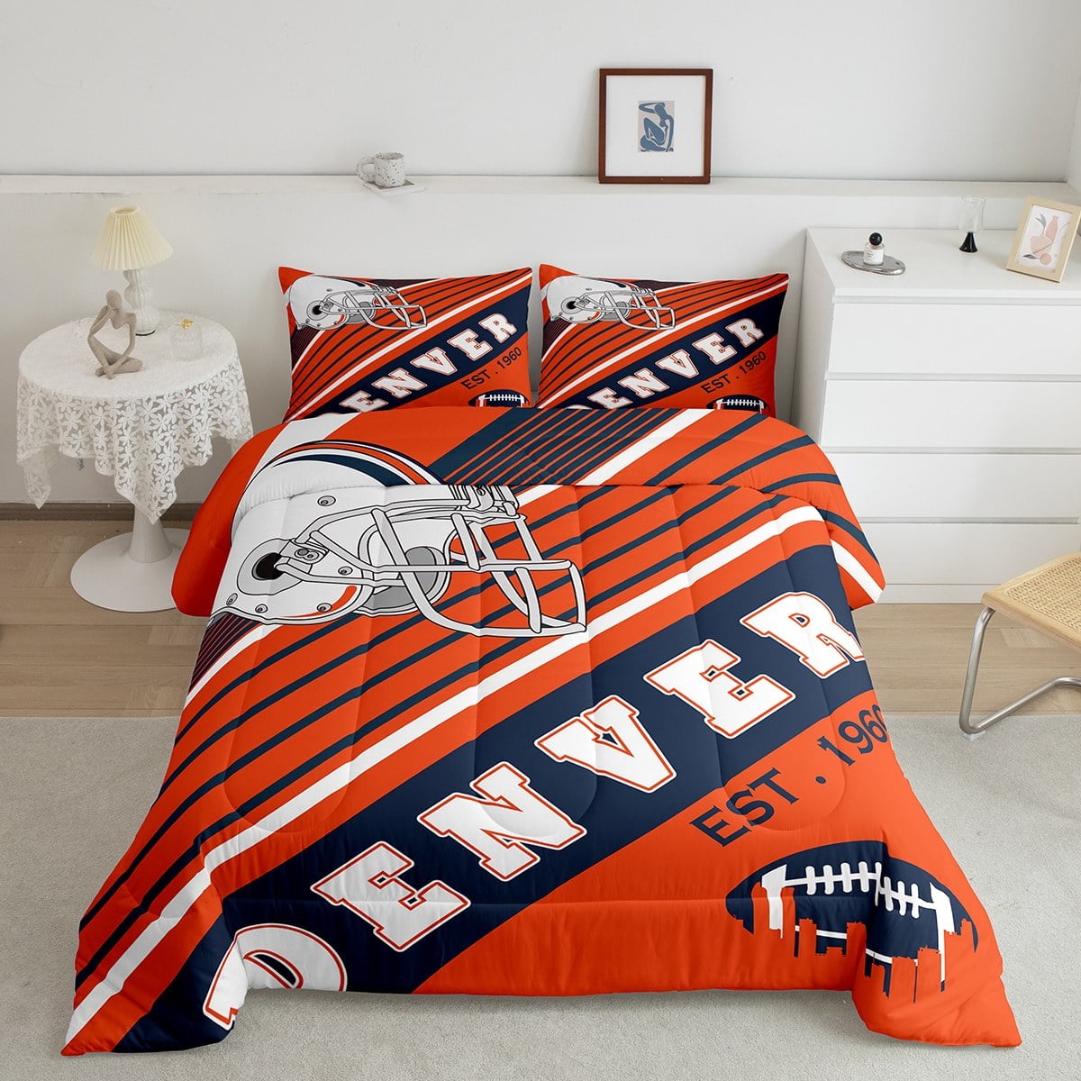 American Football City Comforter Set Football Sports Teams Bedding 3 ...